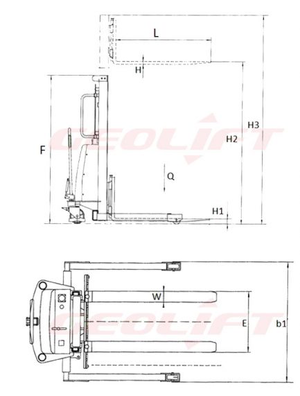 Semi Electric Straddle Leg Stacker 1000kg - SPW1016 Supplier Malaysia ...