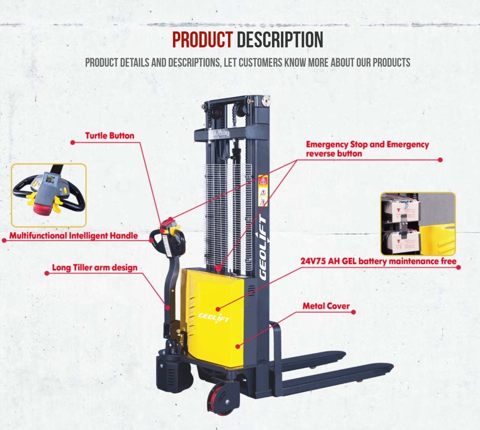 Economical Electric Stacker - EES10 & EES15 Series Supplier Malaysia ...